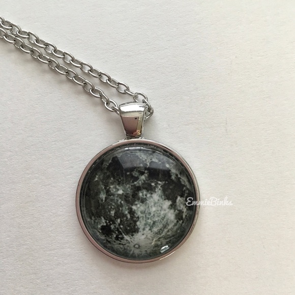Jewelry | New Glow In The Dark Luminous Full Moon Pendant Necklace ...